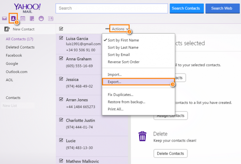 How to copy Yahoo contacts to iPhone?
