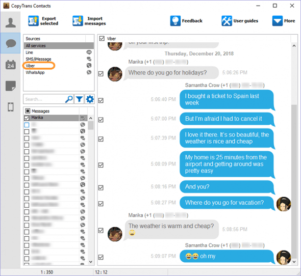 Save all Viber messages on computer without emailing them!