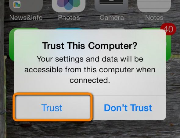 How to trust computer iPhone even when its not recognized by the PC